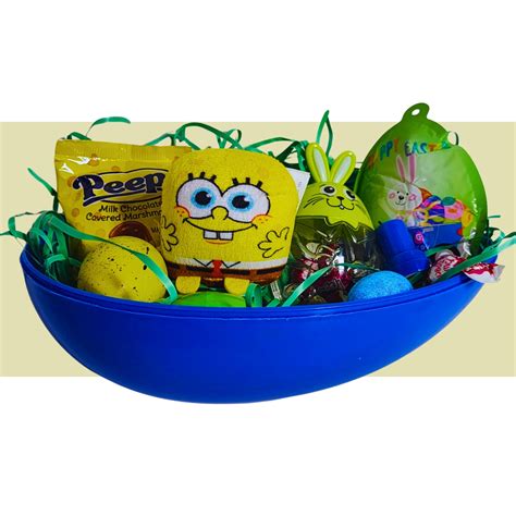 Happy Easter Basket Pre Filled Surprise Jumbo Egg W Spongebob Plush