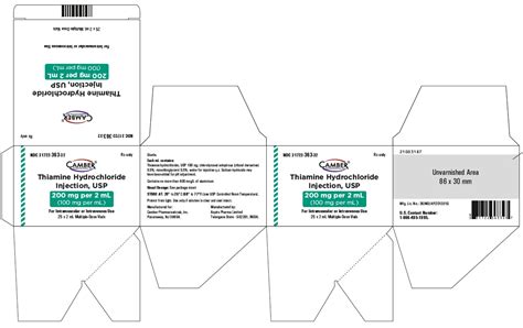 Thiamine Hydrochloride Injection Usp Rx Only
