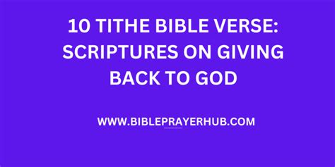 10 Powerful Tithe Bible Verse Scriptures On Giving Back To God