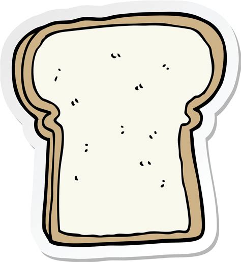 Sticker Of A Cartoon Slice Of Bread 10476609 Vector Art At Vecteezy