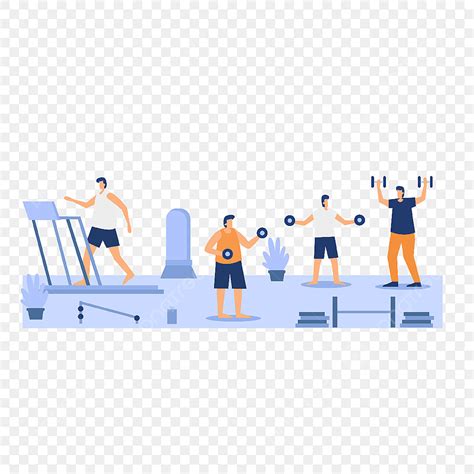 체육관에서 운동하는 피트 니스 스포츠 캐릭터 개념 그림 선수 운동하다 적합 헬스장 Png 일러스트 및 벡터 에 대한 무료 다운로드 Pngtree