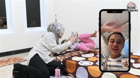 10 Momen Putri Delina Jenguk Dede Bintang Di Bandung Parasnya Dipuji
