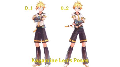 Various Poses Of Kagamine Len Fixed By Shinpachisan On Deviantart