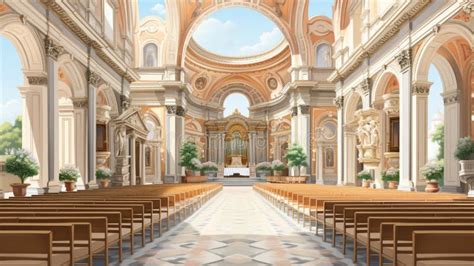 Materials For Church Wedding Wedding European Architecture Wedding Ceremony Stock Illustration