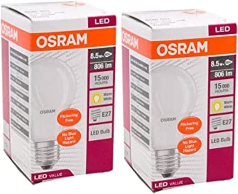 Osram Led Bulb E27 85 W Warm White Light 2pc Set Promo Pack
