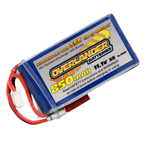 Overlander 2850mah 111v 3s 35c Supersport Pro Lip Battery Xt30