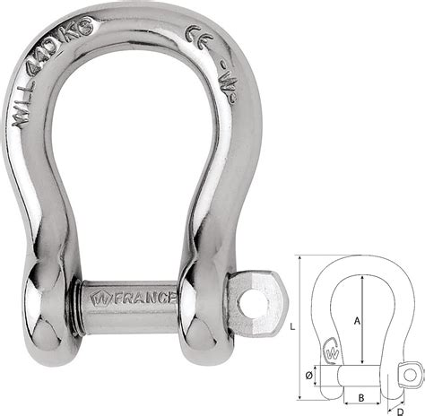 Wichard 5mm Captive Pin Forged Bow Shackle Sports And Outdoors
