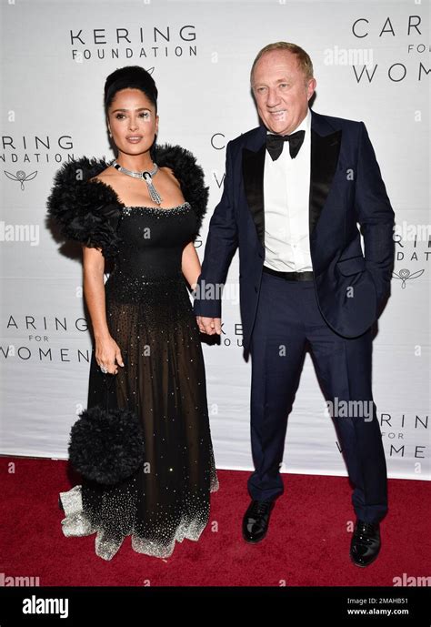 Salma Hayek Pinault Left And Husband Francois Henri Pinault Attend