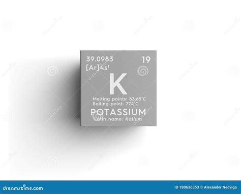 Potassium Kalium Alkali Metals Chemical Element Of Mendeleev S Periodic Table 3d Illustration