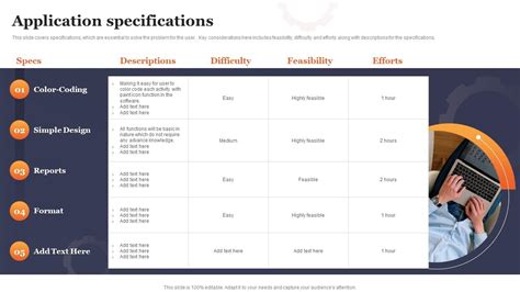 Application Specifications Shopping App Development Ppt Example