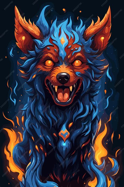 Premium Vector A Vector Of Hellhound Digital Illustration Art