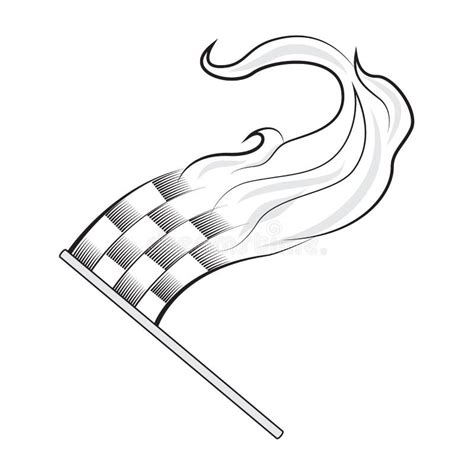 Racing Flag Checkered Flag With Flame Vector Stock Vector