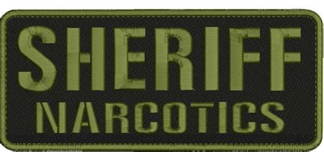Sheriff Narcotics Embroidery Patch 4x10 Hook Od Green Border Etsy