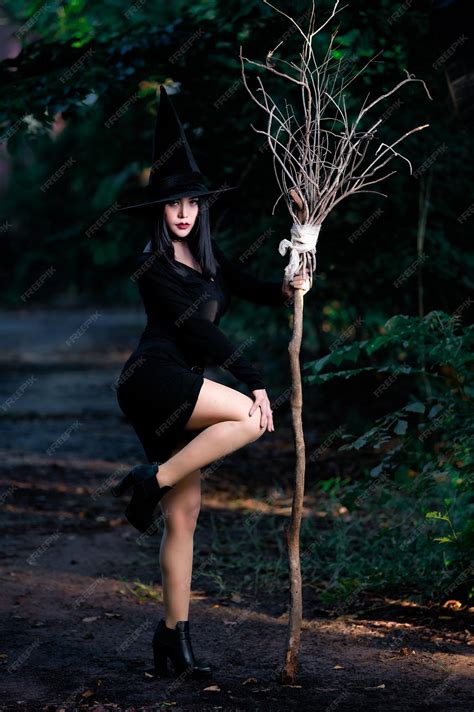 Premium Photo Portrait Of Beautiful Asian Sexy Woman Wear Black Witch