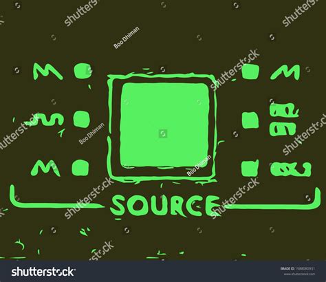 Analog Synthesizer Oscillator Source Wave Form Stock Illustration