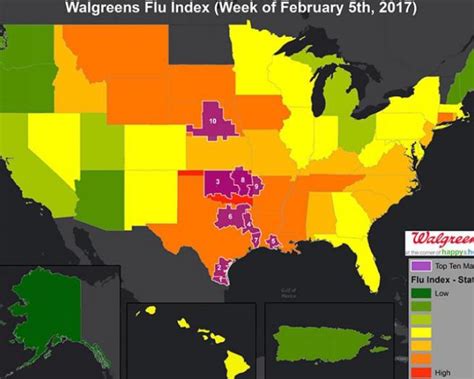 Walgreens Flu Index Heat Map Shows Most Of U S Contending With Illness Drug Store News