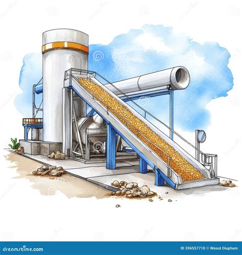 Grain Processing Plant Icon In The Frame Vector Illustration