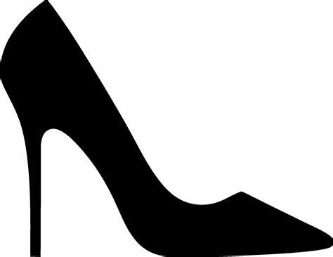 Elegant Black High Heel Shoe Silhouette For Fashion Design 54066300