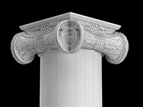 Angular Ionic Column D Model TurboSquid