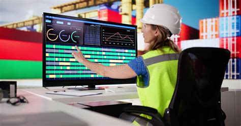 Female Scada Operator Ensuring Smooth Cargo Export Shipping Process Stock Image Image Of Female Scada Operator Ensuring Smooth Cargo Export Shipping Process Stock Image Image Of