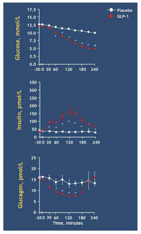 Plasma Glucose Top Insulin Middle And Glucagon Bottom Responses