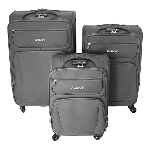 Set 3 Valize Troler Material Textil 4 Roti Gri 3 Dimensiuni Trc35 Emag Ro