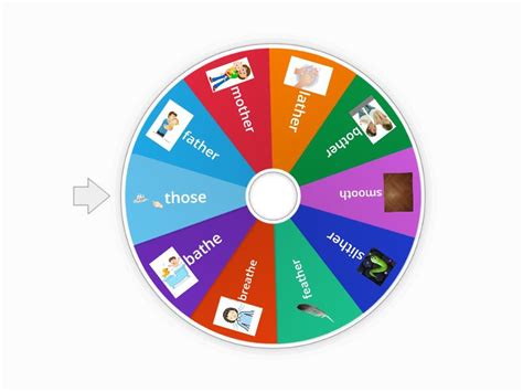 Voiced Th Digraph Words Random Wheel