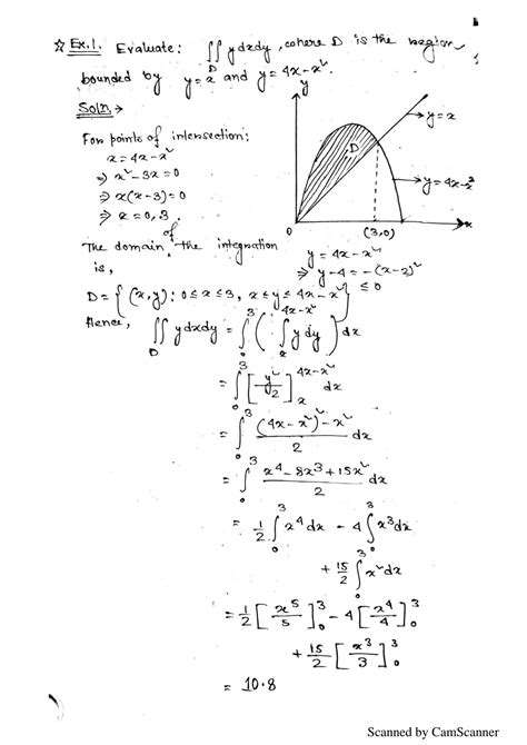 Solution Calculation Of Double Integral Over A Closed Region