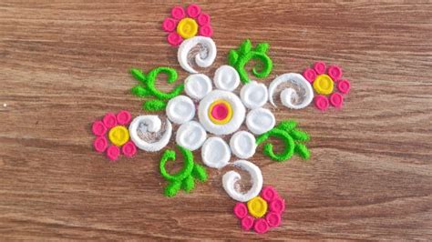 Daily Use Rangoli Design केवळ २ मि काढा कोणतेही टूल्स न वापरता