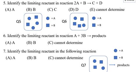 solved 5 identify the limiting reactant in reaction 2a b