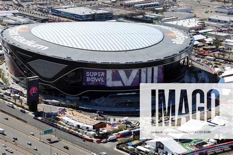 Las Vegas Nv February 10 Aerial View Of Allegiant Stadium Ahead Of