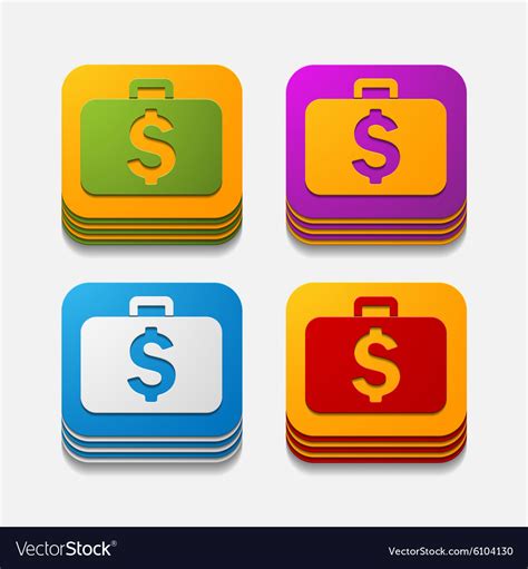 Square Button Portfolio Royalty Free Vector Image
