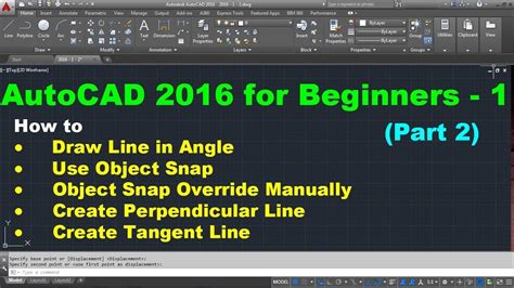 autocad 2016 tutorial for beginners 1 part 2 of 2 youtube