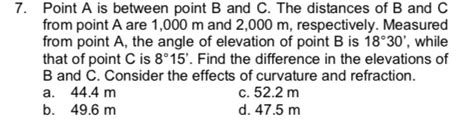 Solved Point A Is Between Point B And C The Distances Of Chegg