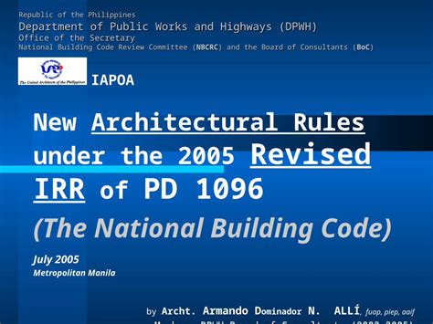 Ppt Republic Of The Philippines Department Of Public Works And