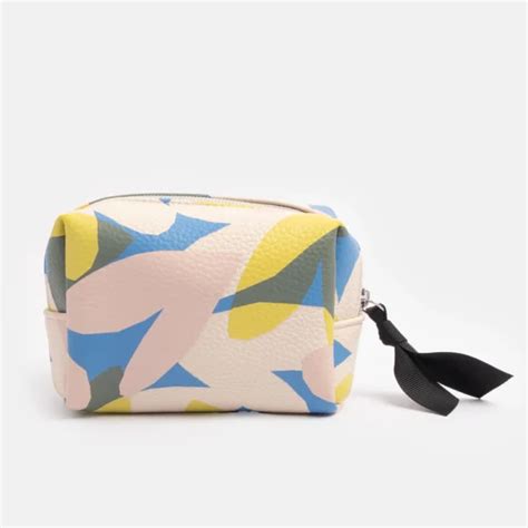 Confetti Hearts Mini Cube Cosmetic Bag Rhubarb