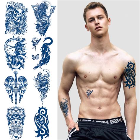 Aresvns Semi Permanent Tattoos For Men Realistic Temporary Tattoos