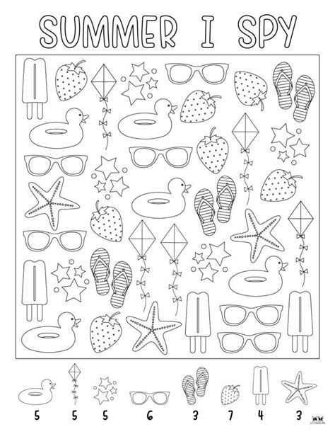 Summer I Spy 4 Free Printables Printabulls