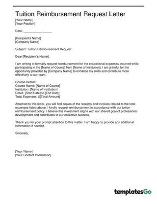 Crafting An Effective Reimbursement Request Letter Templates