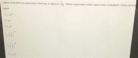 solved jayne evaluated an expression that has a value of 1 729 which
