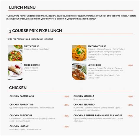 Serafinos Restaurant Menu Updated September 2025