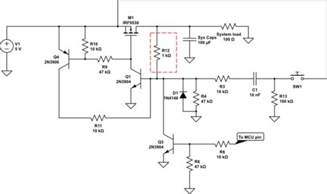 microcontroller latching soft on off button electrical engineering
