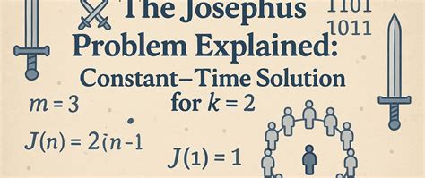 ⚔️ the josephus problem explained constant time solution for k 2 dev community