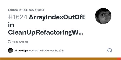 Arrayindexoutofboundsexception In Cleanuprefactoringwizard Related To Source Code Formatter