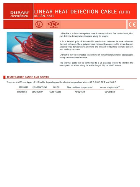 Linear Heat Detection Cable Lhd Pdf Fire Protection Engineering