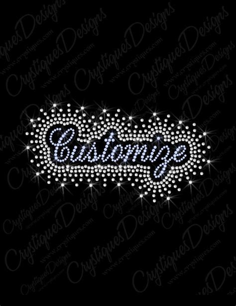 Small Passion Cursive Script With Scattered Rhinestone Effect Transfer