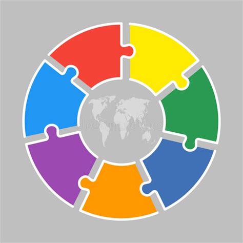 Diagram Infographic For 7 Steps Circle Puzzle Stock Vector
