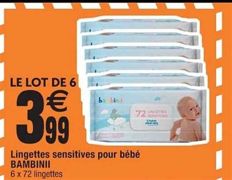 Promo Lingettes Sensitives Pour Bébé Bambini Chez Cora Icatalogue Fr