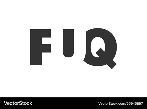 Fuq Logo Design Initial Letter F U Q Bold Font Vector Image