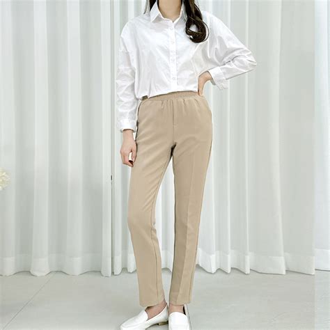 엠아이유 여성 S~3xl 리안 밴딩 슬랙스 기본 짧은 롱 빅사이즈여성의류 정장 팬츠 오피스룩 오버클래식 일자핏 봄 여름 가을